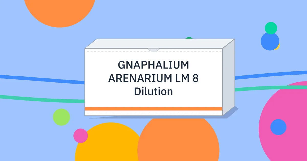 Symbolbild: Packung mit der Aufschrift GNAPHALIUM ARENARIUM LM 8 Dilution (PZN 13544612) – Verfügbarkeit und Bezug in Apotheken in Frankfurt am Main