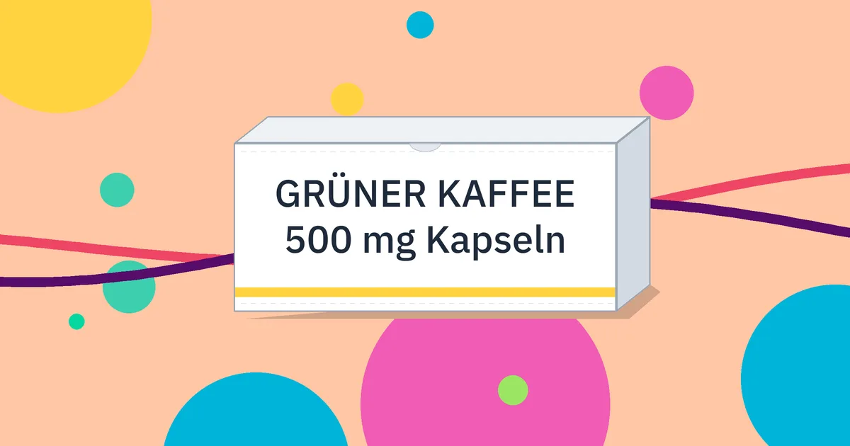 Symbolbild: Packung mit der Aufschrift GRÜNER KAFFEE 500 mg Kapseln (PZN 19358626) – Verfügbarkeit und Bezug in Apotheken in Frankfurt am Main