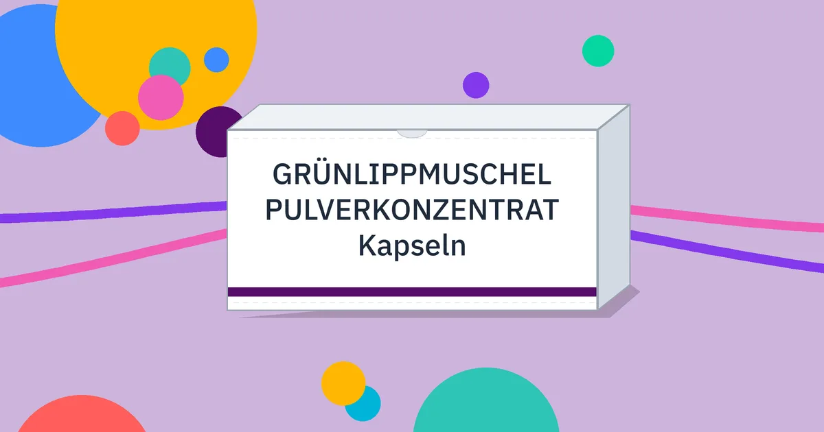 Symbolbild: Packung mit der Aufschrift GRÜNLIPPMUSCHEL PULVERKONZENTRAT Kapseln (PZN 14061689) – Verfügbarkeit und Bezug in Apotheken in Frankfurt am Main