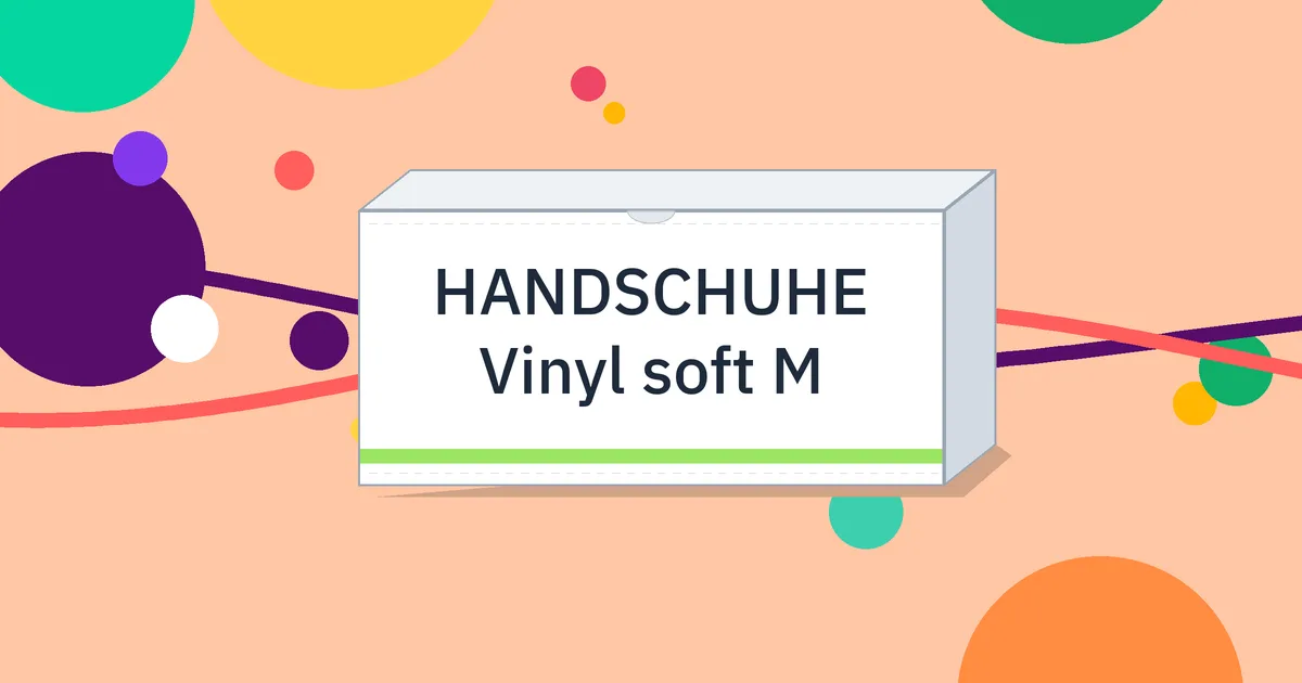 Symbolbild: Packung mit der Aufschrift HANDSCHUHE Vinyl soft M (PZN 01026898) – Verfügbarkeit und Bezug in Apotheken in Frankfurt am Main