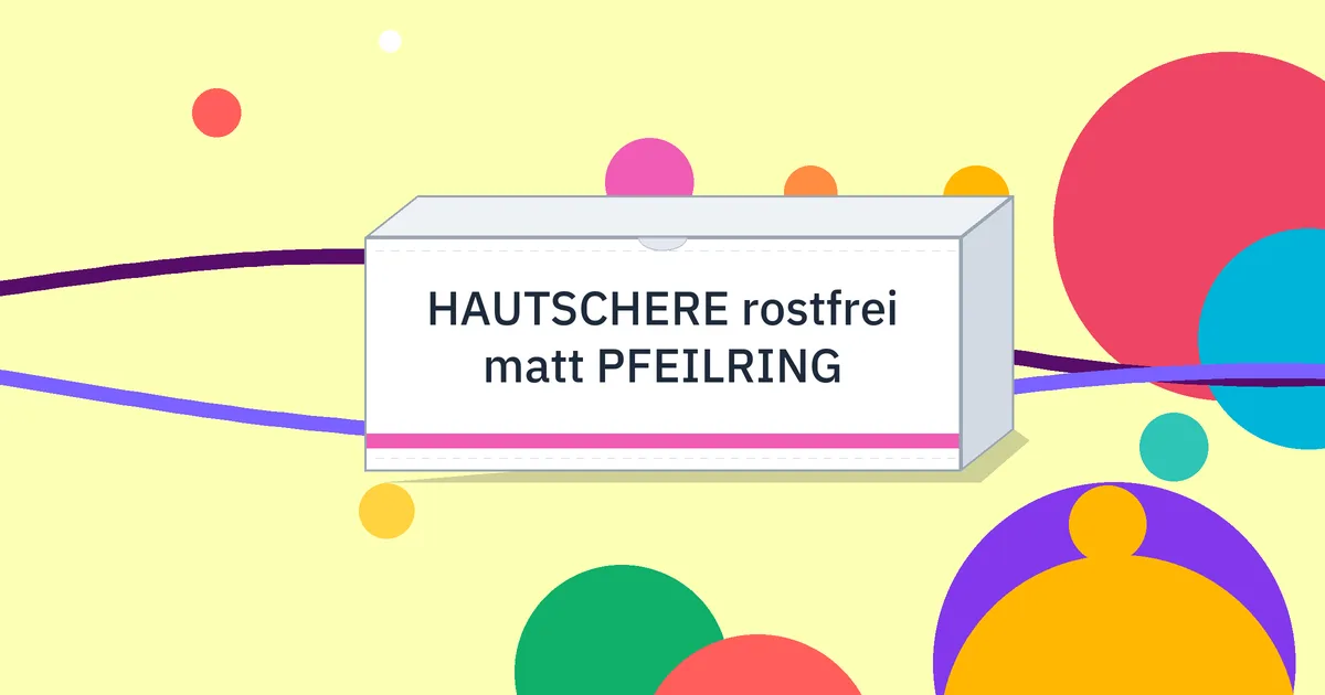 Symbolbild: Packung mit der Aufschrift HAUTSCHERE rostfrei matt PFEILRING (PZN 10191633) – Verfügbarkeit und Bezug in Apotheken in Frankfurt am Main
