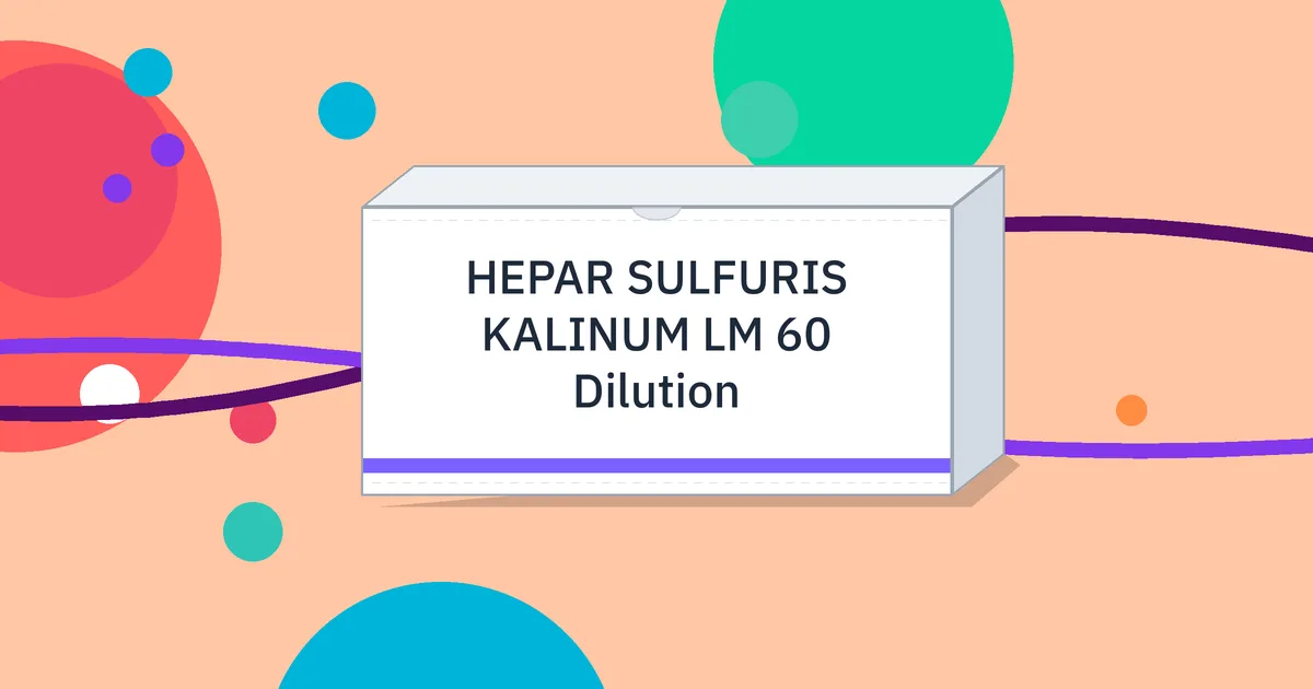 Symbolbild: Packung mit der Aufschrift HEPAR SULFURIS KALINUM LM 60 Dilution (PZN 12888137) – Verfügbarkeit und Bezug in Apotheken in Frankfurt am Main