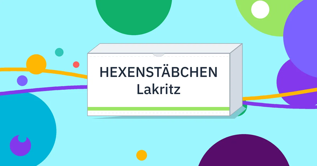 Symbolbild: Packung mit der Aufschrift HEXENSTÄBCHEN Lakritz (PZN 02455087) – Verfügbarkeit und Bezug in Apotheken in Frankfurt am Main