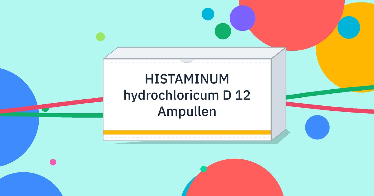 Symbolbild: Packung mit der Aufschrift HISTAMINUM hydrochloricum D 12 Ampullen (PZN 11706370) – Verfügbarkeit und Bezug in Apotheken in Frankfurt am Main