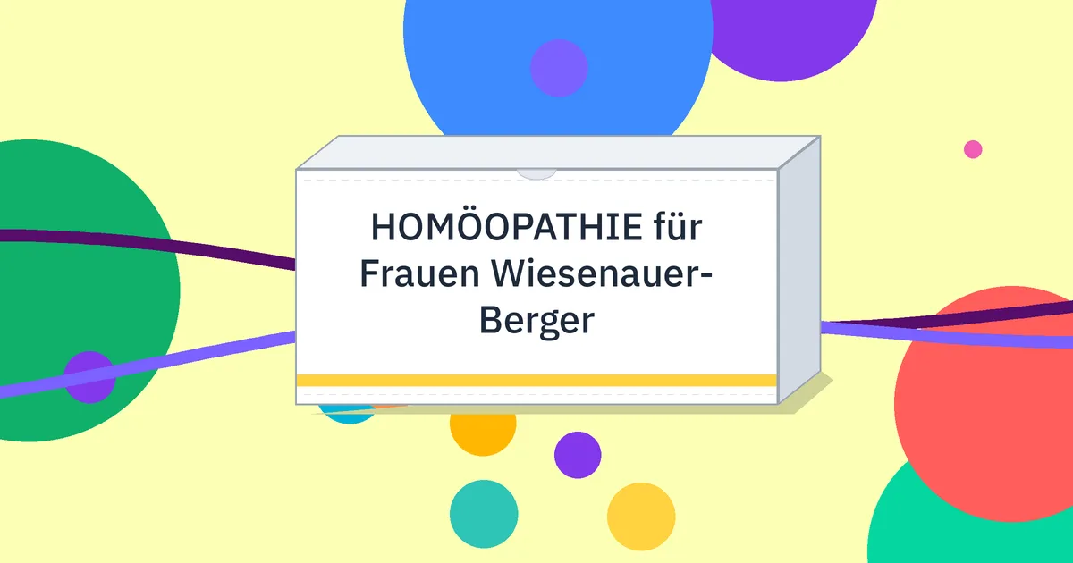 Symbolbild: Packung mit der Aufschrift HOMÖOPATHIE für Frauen Wiesenauer-Berger (PZN 08917442) – Verfügbarkeit und Bezug in Apotheken in Frankfurt am Main