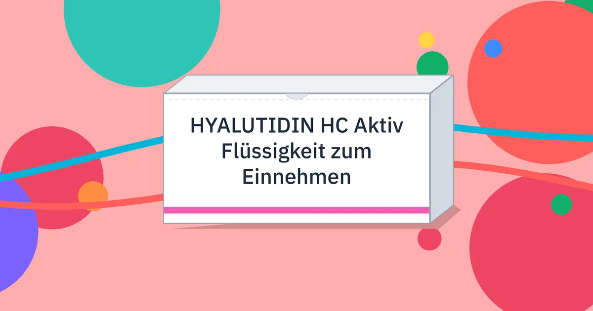 Symbolbild: Packung mit der Aufschrift HYALUTIDIN HC Aktiv Flüssigkeit zum Einnehmen (PZN 13749283) – Verfügbarkeit und Bezug in Apotheken in Frankfurt am Main
