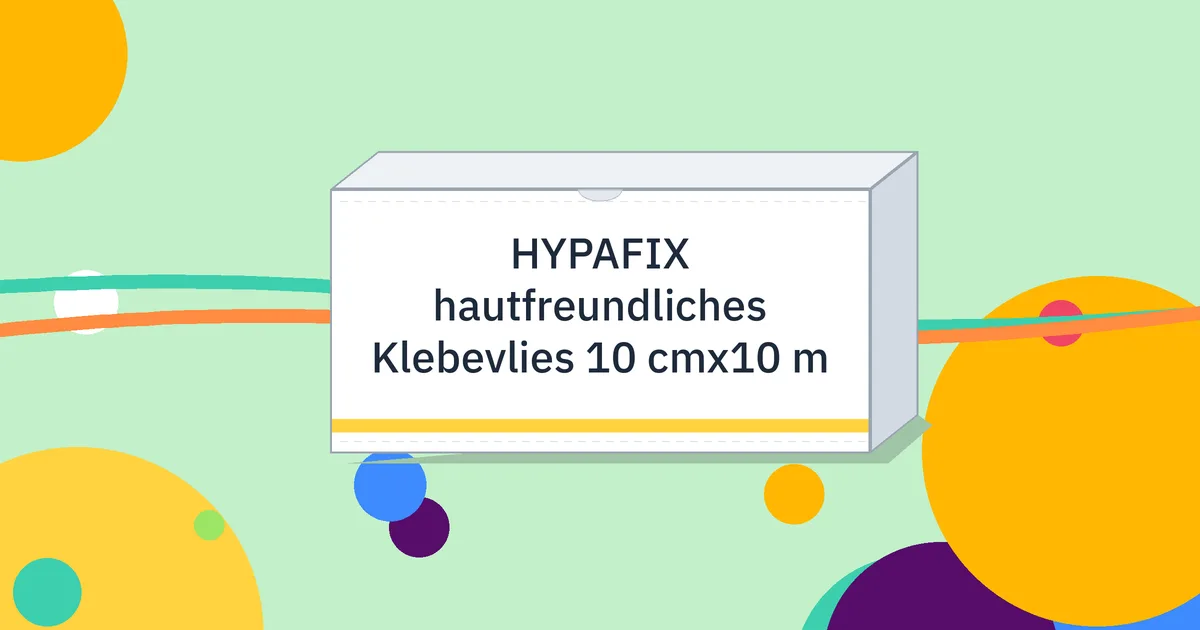 Symbolbild: Packung mit der Aufschrift HYPAFIX hautfreundliches Klebevlies 10 cmx10 m (PZN 19213483) – Verfügbarkeit und Bezug in Apotheken in Frankfurt am Main