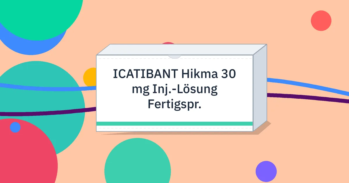 Symbolbild: Packung mit der Aufschrift ICATIBANT Hikma 30 mg Inj.-Lösung Fertigspr. (PZN 19155716) – Verfügbarkeit und Bezug in Apotheken in Frankfurt am Main