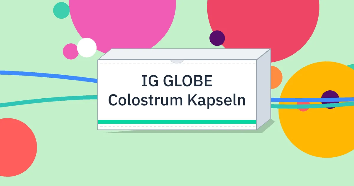 Symbolbild: Packung mit der Aufschrift IG GLOBE Colostrum Kapseln (PZN 19900918) – Verfügbarkeit und Bezug in Apotheken in Frankfurt am Main