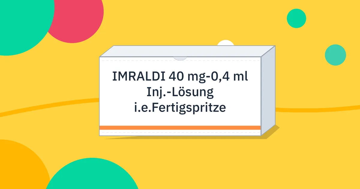 Symbolbild: Packung mit der Aufschrift IMRALDI 40 mg-0,4 ml Inj.-Lösung i.e.Fertigspritze (PZN 18411123) – Verfügbarkeit und Bezug in Apotheken in Frankfurt am Main