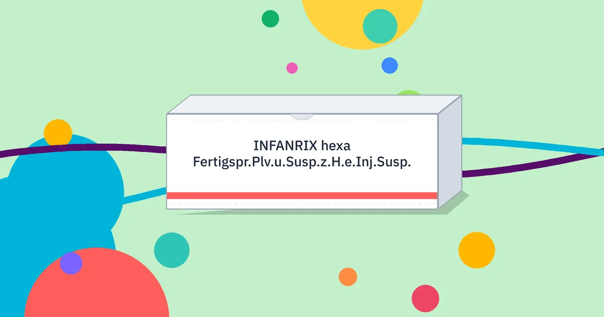 Symbolbild: Packung mit der Aufschrift INFANRIX hexa Fertigspr.Plv.u.Susp.z.H.e.Inj.Susp. (PZN 13970384) – Verfügbarkeit und Bezug in Apotheken in Frankfurt am Main