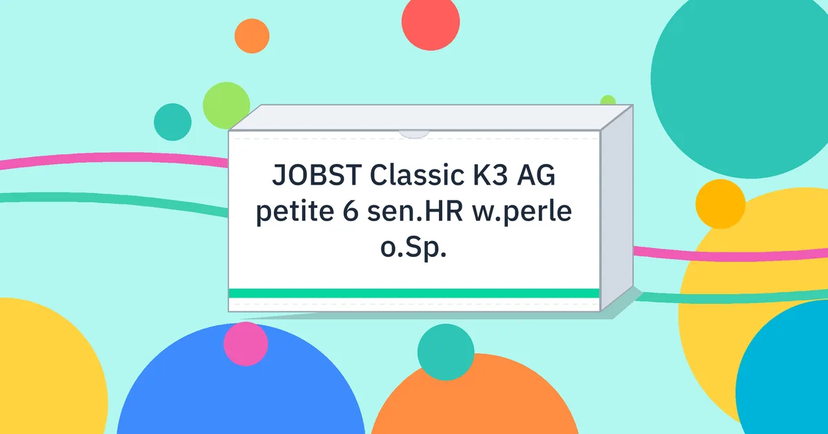 Symbolbild: Packung mit der Aufschrift JOBST Classic K3 AG petite 6 sen.HR w.perle o.Sp. (PZN 17956582) – Verfügbarkeit und Bezug in Apotheken in Frankfurt am Main