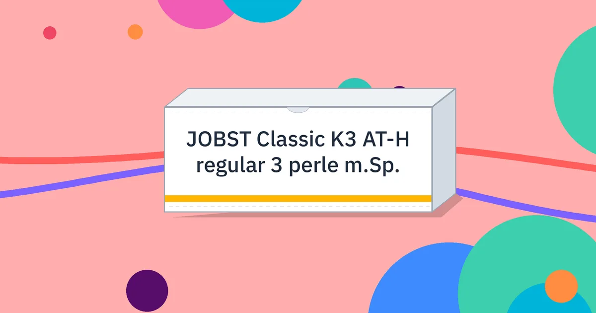 Symbolbild: Packung mit der Aufschrift JOBST Classic K3 AT-H regular 3 perle m.Sp. (PZN 13077547) – Verfügbarkeit und Bezug in Apotheken in Frankfurt am Main