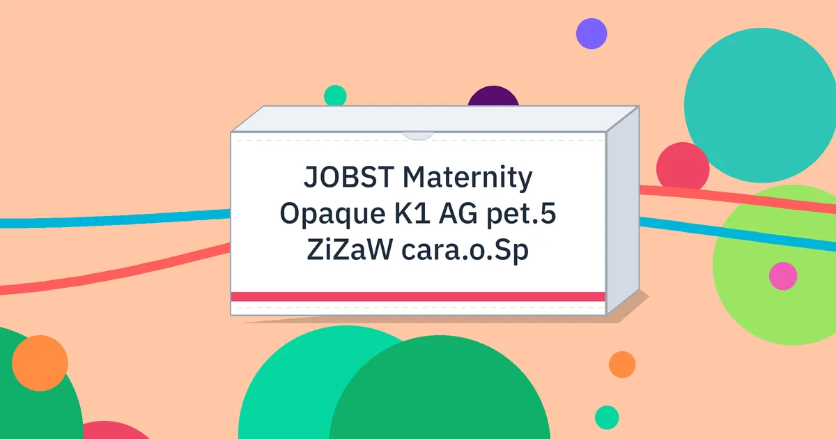Symbolbild: Packung mit der Aufschrift JOBST Maternity Opaque K1 AG pet.5 ZiZaW cara.o.Sp (PZN 15850371) – Verfügbarkeit und Bezug in Apotheken in Frankfurt am Main