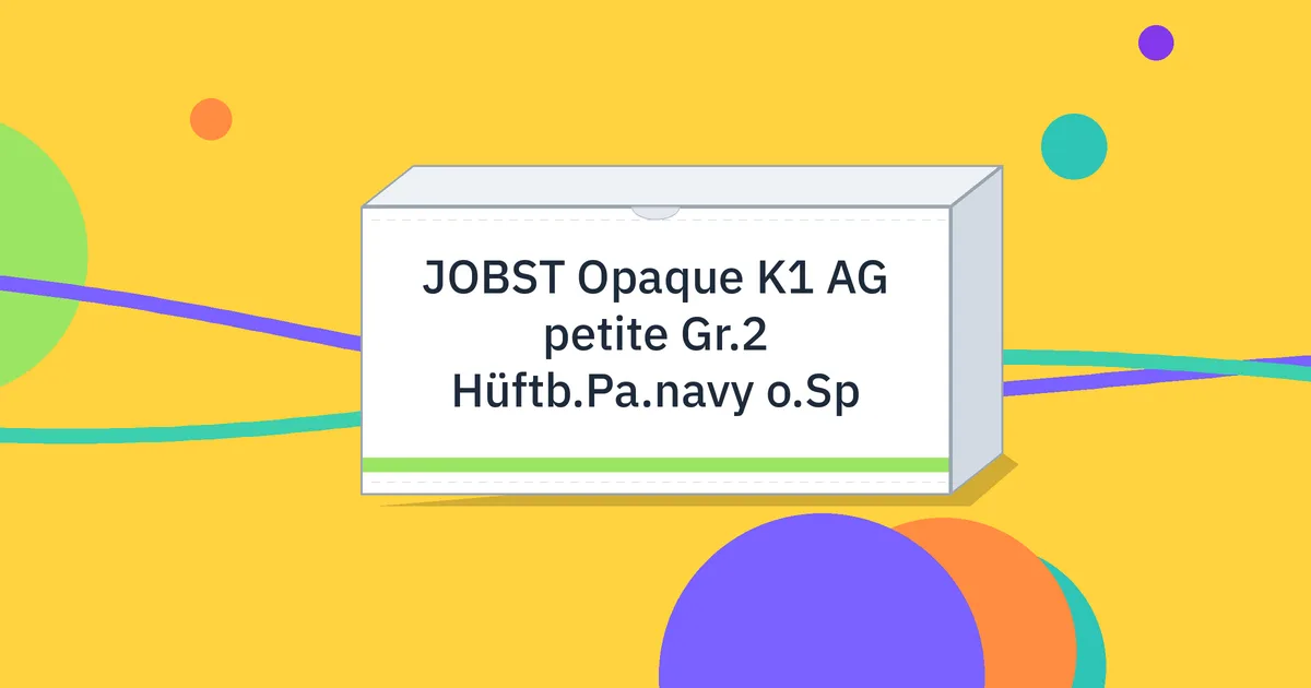 Symbolbild: Packung mit der Aufschrift JOBST Opaque K1 AG petite Gr.2 Hüftb.Pa.navy o.Sp (PZN 13098710) – Verfügbarkeit und Bezug in Apotheken in Frankfurt am Main