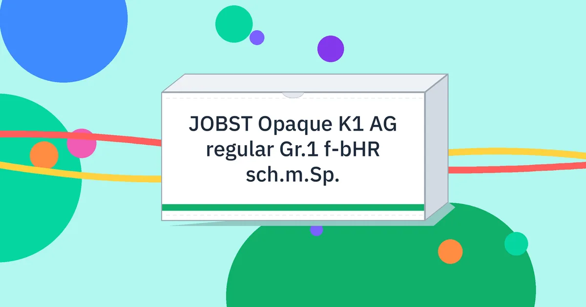 Symbolbild: Packung mit der Aufschrift JOBST Opaque K1 AG regular Gr.1 f-bHR sch.m.Sp. (PZN 13090743) – Verfügbarkeit und Bezug in Apotheken in Frankfurt am Main