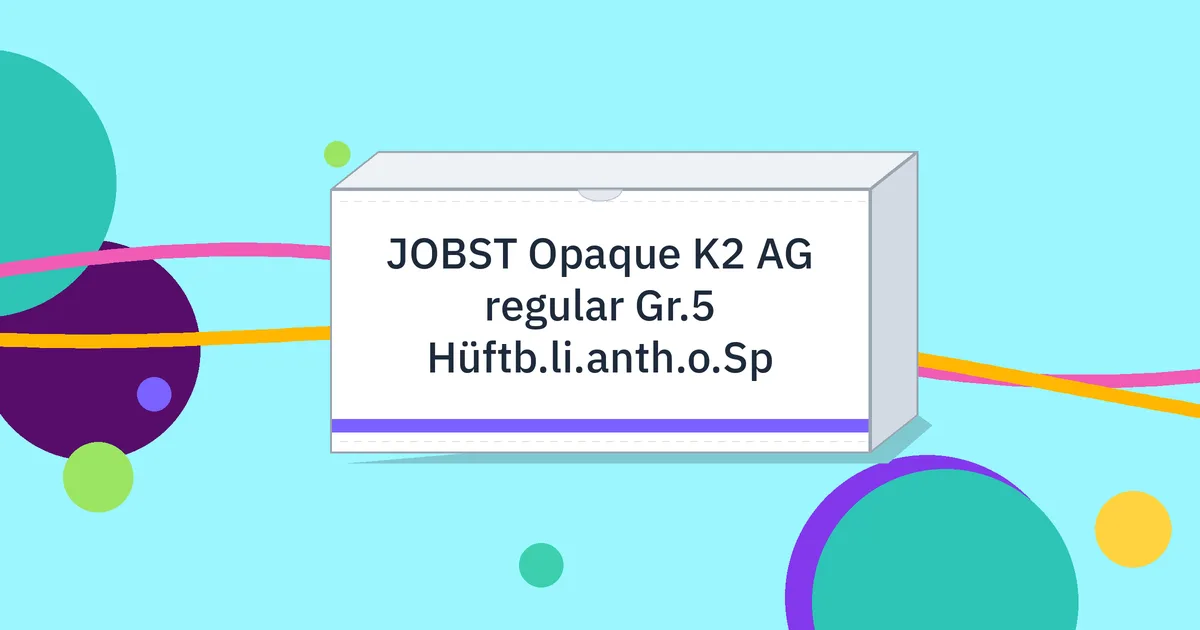 Symbolbild: Packung mit der Aufschrift JOBST Opaque K2 AG regular Gr.5 Hüftb.li.anth.o.Sp (PZN 16287630) – Verfügbarkeit und Bezug in Apotheken in Frankfurt am Main
