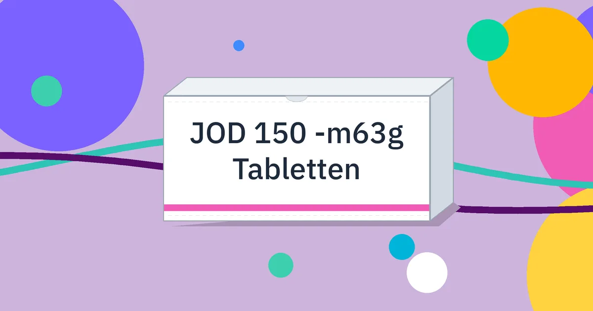 Symbolbild: Packung mit der Aufschrift JOD 150 -m63g Tabletten (PZN 12427732) – Verfügbarkeit und Bezug in Apotheken in Frankfurt am Main