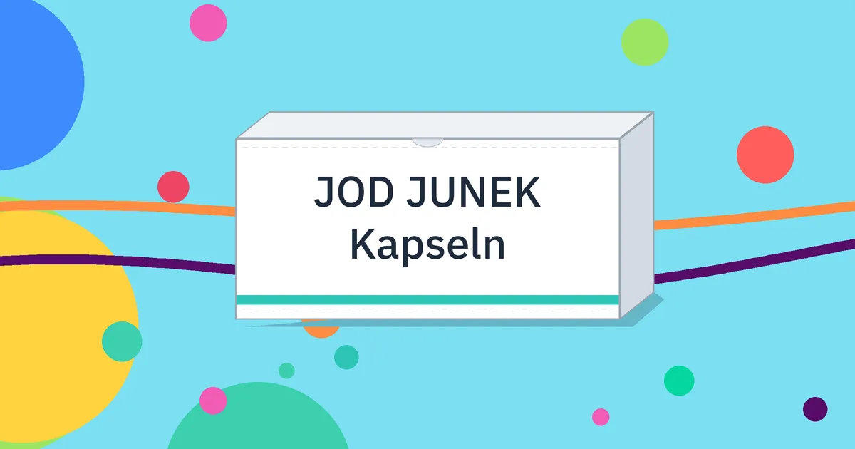 Symbolbild: Packung mit der Aufschrift JOD JUNEK Kapseln (PZN 01105681) – Verfügbarkeit und Bezug in Apotheken in Frankfurt am Main