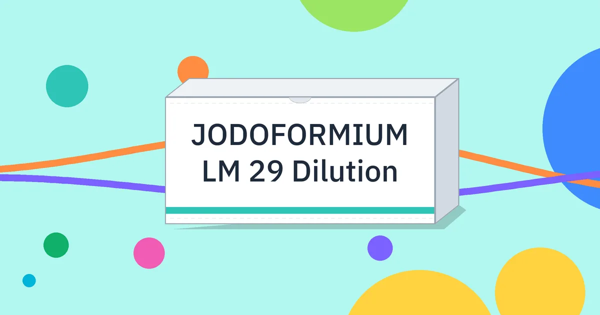 Symbolbild: Packung mit der Aufschrift JODOFORMIUM LM 29 Dilution (PZN 13563437) – Verfügbarkeit und Bezug in Apotheken in Frankfurt am Main