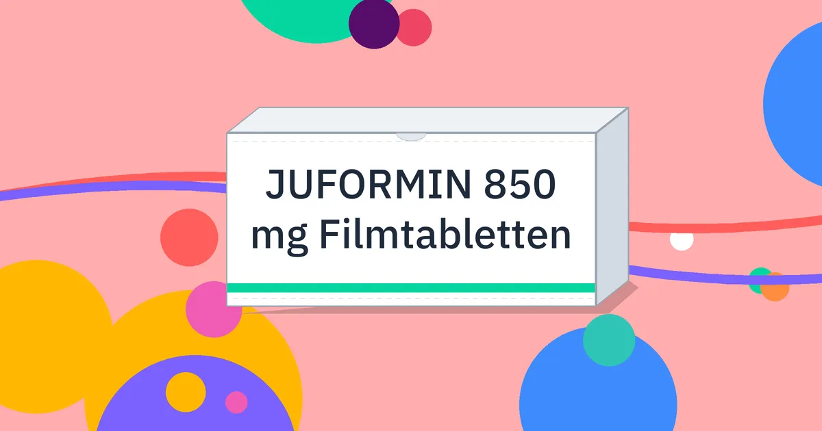 Symbolbild: Packung mit der Aufschrift JUFORMIN 850 mg Filmtabletten (PZN 15398327) – Verfügbarkeit und Bezug in Apotheken in Frankfurt am Main