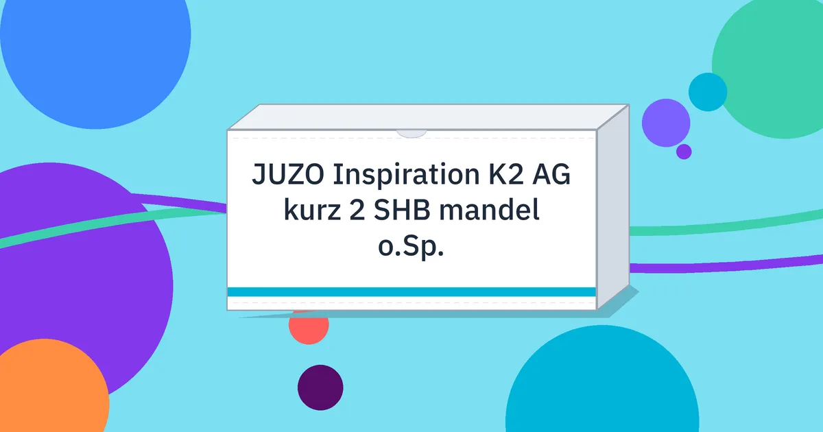 Symbolbild: Packung mit der Aufschrift JUZO Inspiration K2 AG kurz 2 SHB mandel o.Sp. (PZN 14947795) – Verfügbarkeit und Bezug in Apotheken in Frankfurt am Main