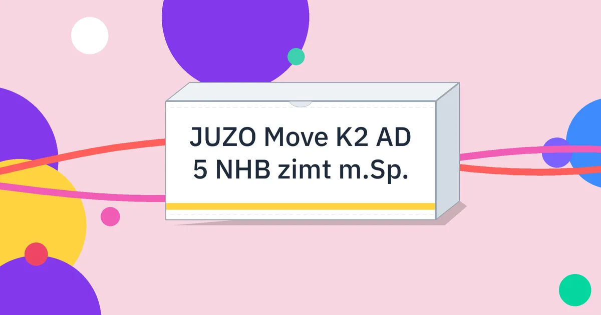 Symbolbild: Packung mit der Aufschrift JUZO Move K2 AD 5 NHB zimt m.Sp. (PZN 18507389) – Verfügbarkeit und Bezug in Apotheken in Frankfurt am Main