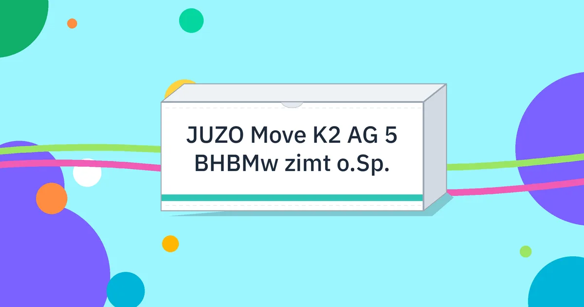 Symbolbild: Packung mit der Aufschrift JUZO Move K2 AG 5 BHBMw zimt o.Sp. (PZN 18526866) – Verfügbarkeit und Bezug in Apotheken in Frankfurt am Main