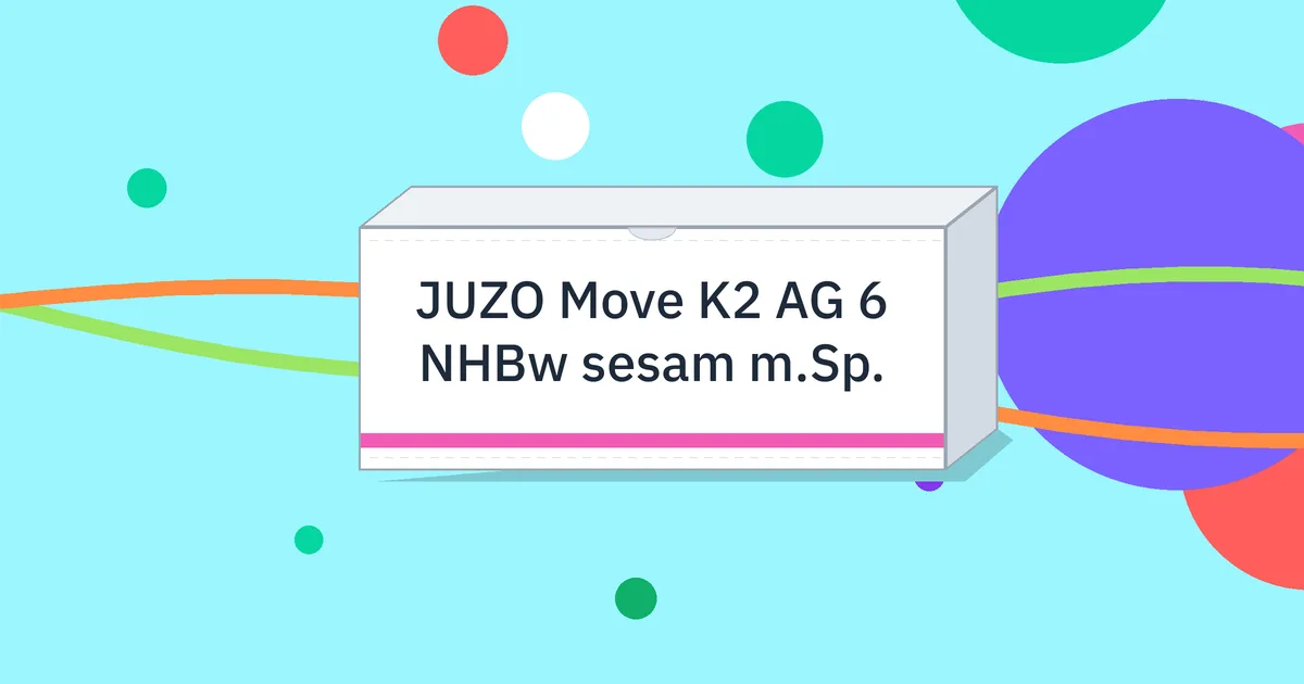 Symbolbild: Packung mit der Aufschrift JUZO Move K2 AG 6 NHBw sesam m.Sp. (PZN 18523193) – Verfügbarkeit und Bezug in Apotheken in Frankfurt am Main