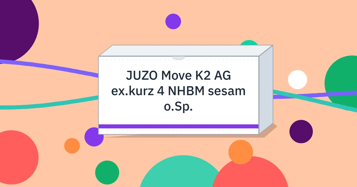 Symbolbild: Packung mit der Aufschrift JUZO Move K2 AG ex.kurz 4 NHBM sesam o.Sp. (PZN 18533263) – Verfügbarkeit und Bezug in Apotheken in Frankfurt am Main