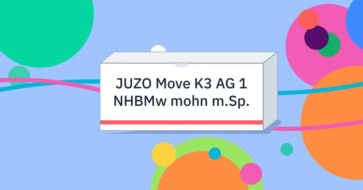 Symbolbild: Packung mit der Aufschrift JUZO Move K3 AG 1 NHBMw mohn m.Sp. (PZN 18586816) – Verfügbarkeit und Bezug in Apotheken in Frankfurt am Main
