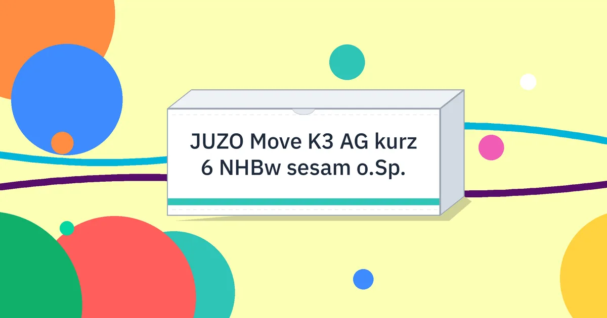 Symbolbild: Packung mit der Aufschrift JUZO Move K3 AG kurz 6 NHBw sesam o.Sp. (PZN 18580558) – Verfügbarkeit und Bezug in Apotheken in Frankfurt am Main