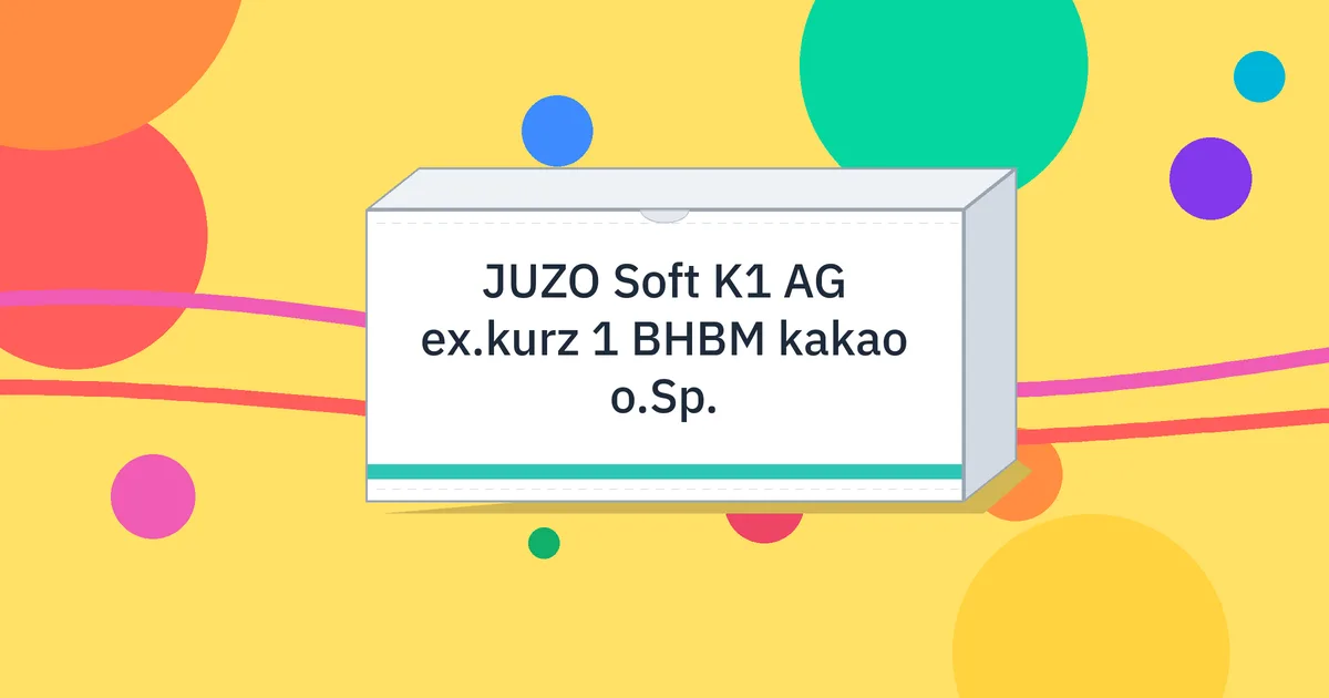 Symbolbild: Packung mit der Aufschrift JUZO Soft K1 AG ex.kurz 1 BHBM kakao o.Sp. (PZN 14858577) – Verfügbarkeit und Bezug in Apotheken in Frankfurt am Main