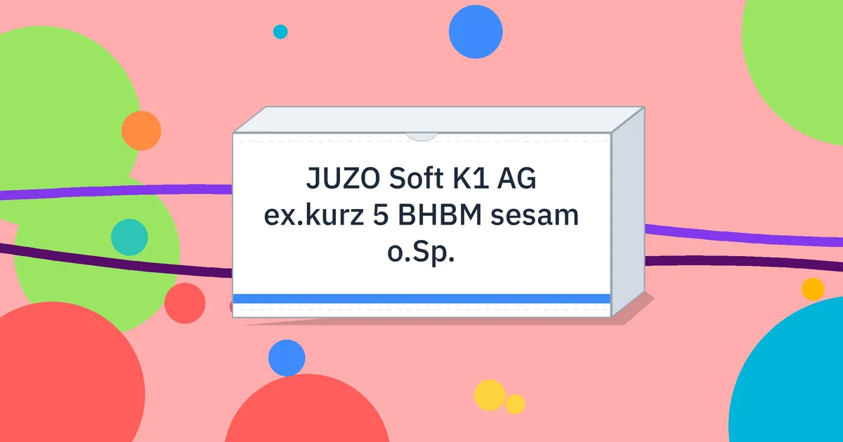 Symbolbild: Packung mit der Aufschrift JUZO Soft K1 AG ex.kurz 5 BHBM sesam o.Sp. (PZN 14858270) – Verfügbarkeit und Bezug in Apotheken in Frankfurt am Main
