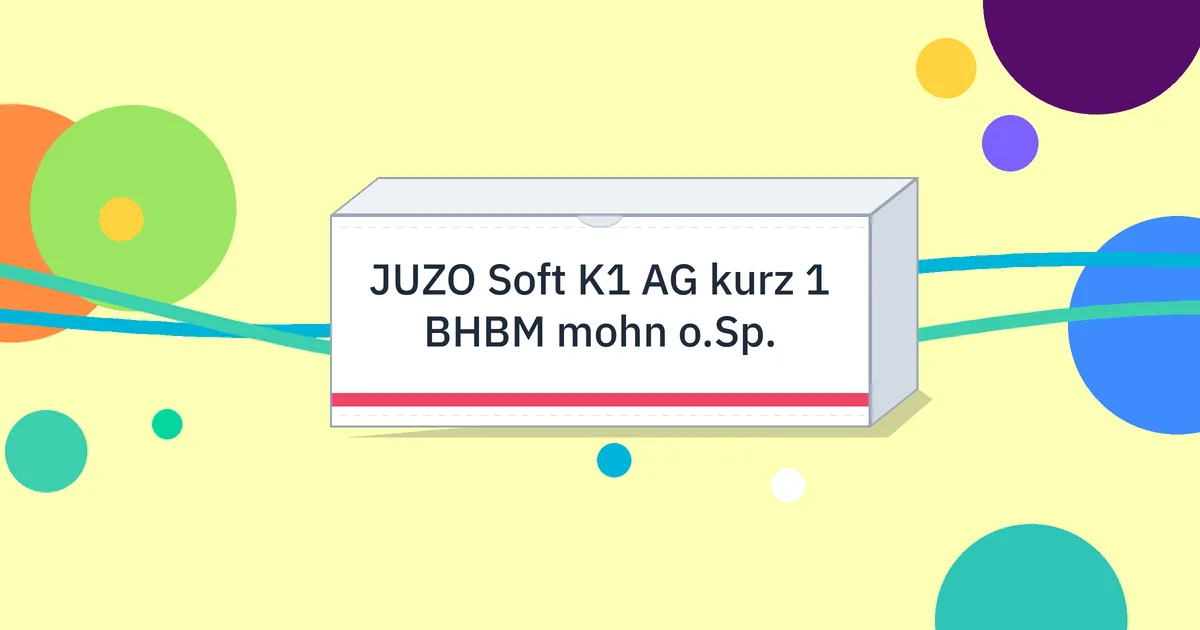 Symbolbild: Packung mit der Aufschrift JUZO Soft K1 AG kurz 1 BHBM mohn o.Sp. (PZN 14857862) – Verfügbarkeit und Bezug in Apotheken in Frankfurt am Main