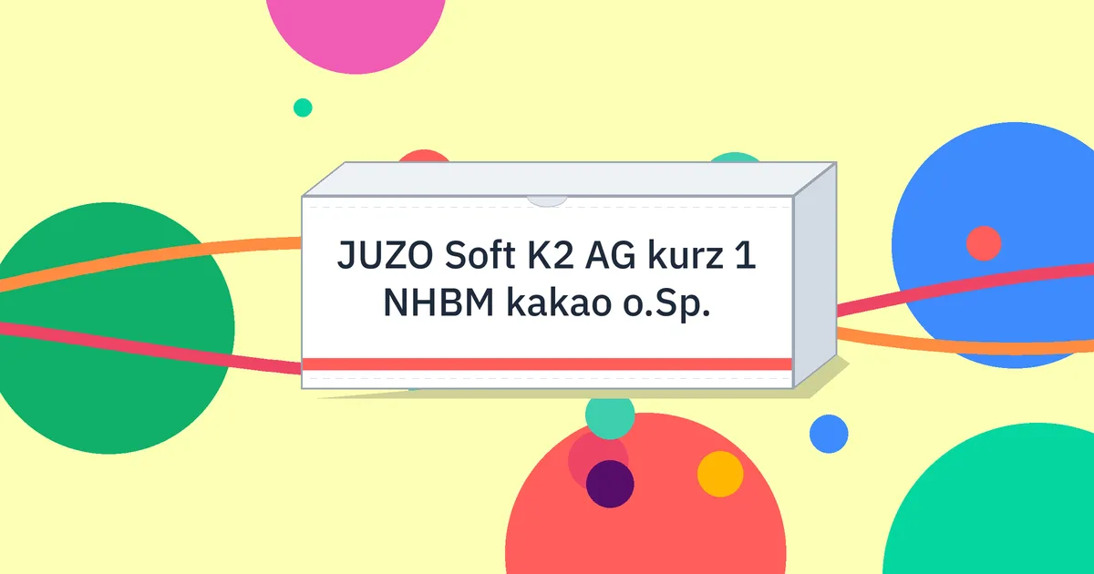 Symbolbild: Packung mit der Aufschrift JUZO Soft K2 AG kurz 1 NHBM kakao o.Sp. (PZN 14997994) – Verfügbarkeit und Bezug in Apotheken in Frankfurt am Main