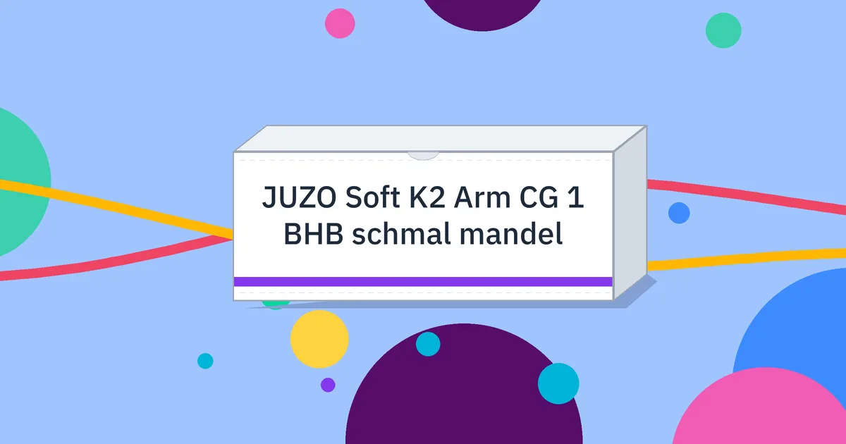 Symbolbild: Packung mit der Aufschrift JUZO Soft K2 Arm CG 1 BHB schmal mandel (PZN 15511611) – Verfügbarkeit und Bezug in Apotheken in Frankfurt am Main