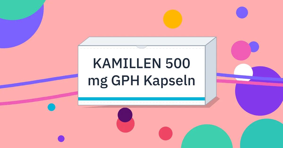 Symbolbild: Packung mit der Aufschrift KAMILLEN 500 mg GPH Kapseln (PZN 05530694) – Verfügbarkeit und Bezug in Apotheken in Frankfurt am Main
