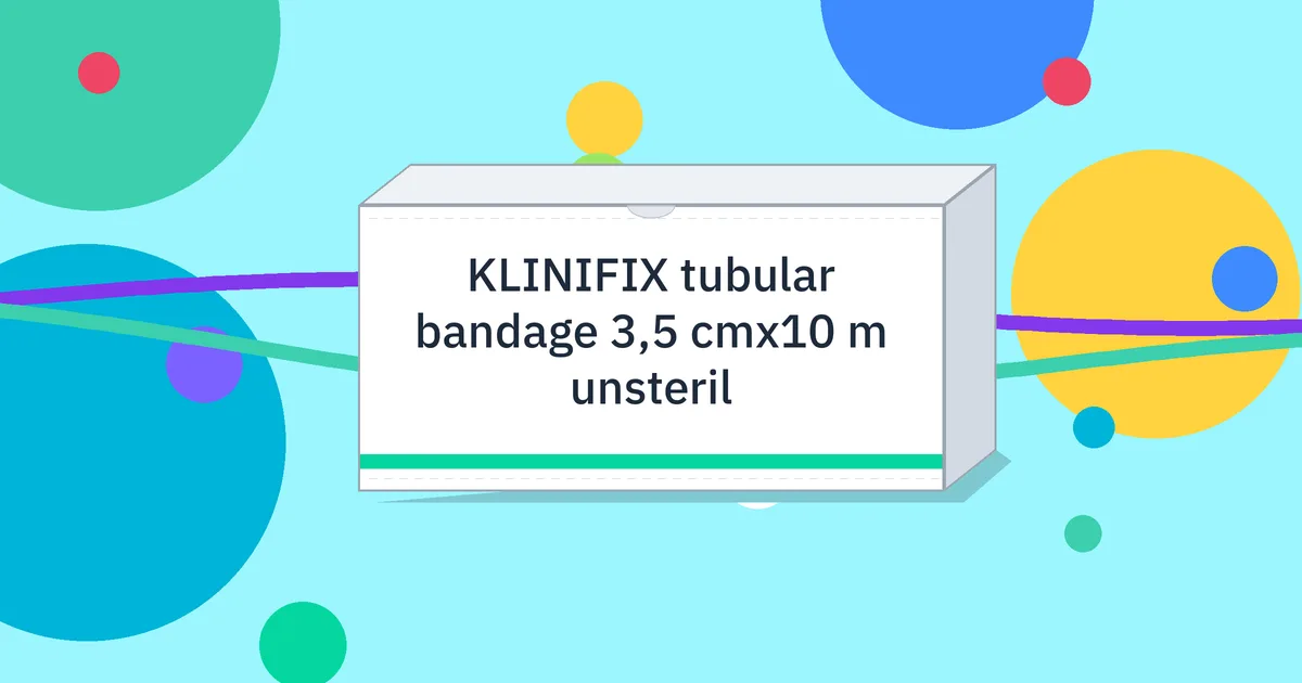 Symbolbild: Packung mit der Aufschrift KLINIFIX tubular bandage 3,5 cmx10 m unsteril (PZN 19420816) – Verfügbarkeit und Bezug in Apotheken in Frankfurt am Main