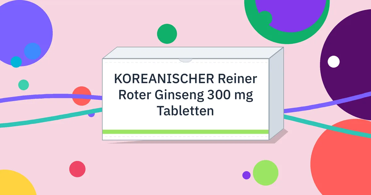 Symbolbild: Packung mit der Aufschrift KOREANISCHER Reiner Roter Ginseng 300 mg Tabletten (PZN 19225925) – Verfügbarkeit und Bezug in Apotheken in Frankfurt am Main