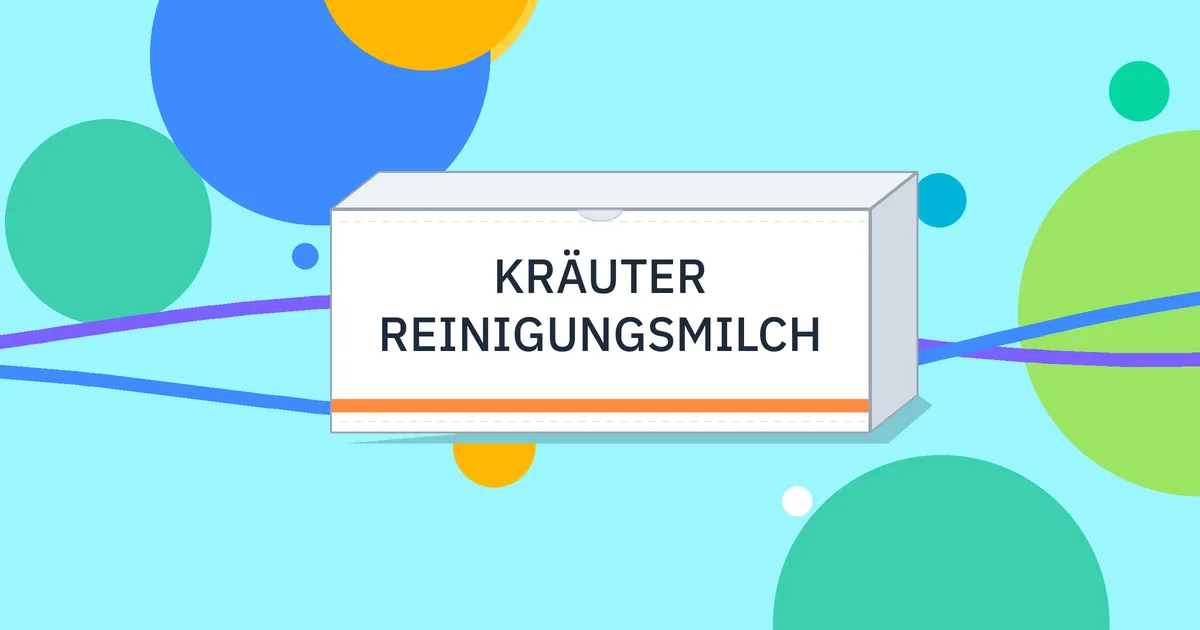 Symbolbild: Packung mit der Aufschrift KRÄUTER REINIGUNGSMILCH (PZN 16334720) – Verfügbarkeit und Bezug in Apotheken in Frankfurt am Main