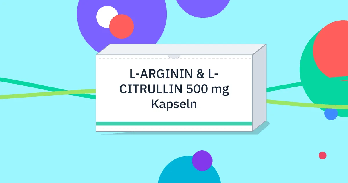 Symbolbild: Packung mit der Aufschrift L-ARGININ & L-CITRULLIN 500 mg Kapseln (PZN 18906669) – Verfügbarkeit und Bezug in Apotheken in Frankfurt am Main