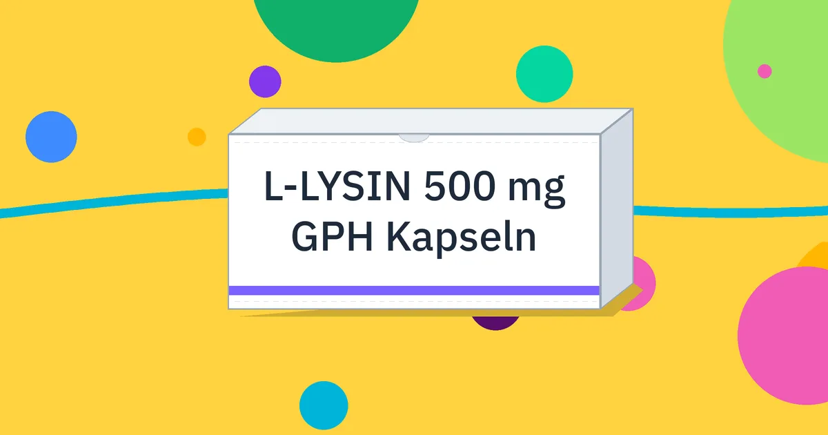 Symbolbild: Packung mit der Aufschrift L-LYSIN 500 mg GPH Kapseln (PZN 08403855) – Verfügbarkeit und Bezug in Apotheken in Frankfurt am Main