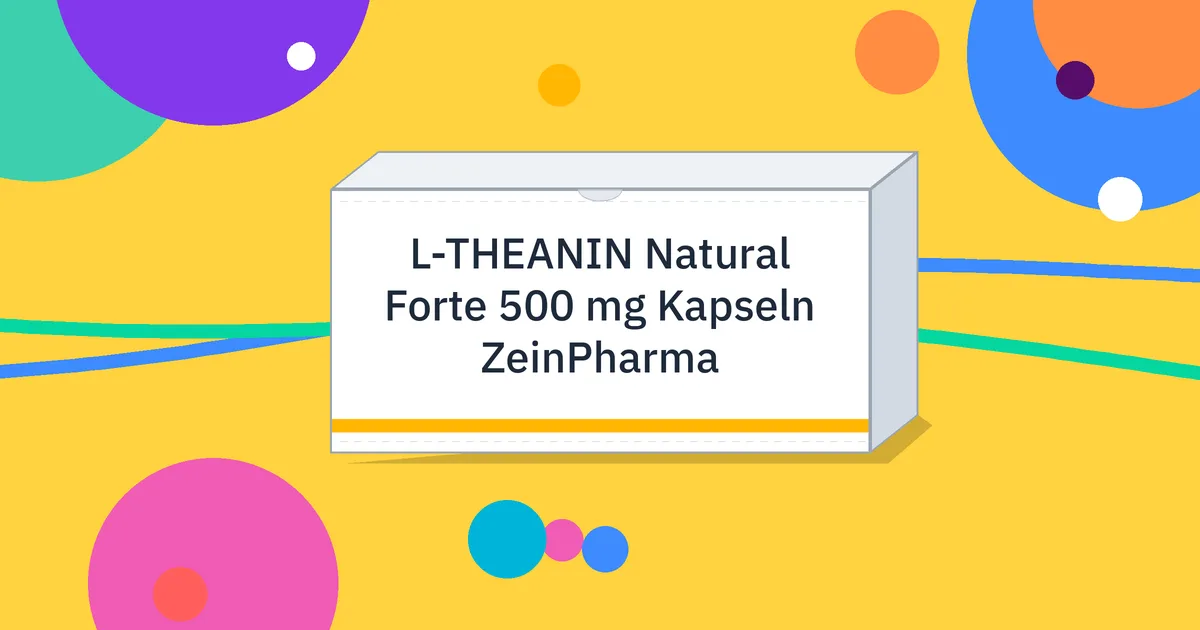Symbolbild: Packung mit der Aufschrift L-THEANIN Natural Forte 500 mg Kapseln ZeinPharma (PZN 13254765) – Verfügbarkeit und Bezug in Apotheken in Frankfurt am Main