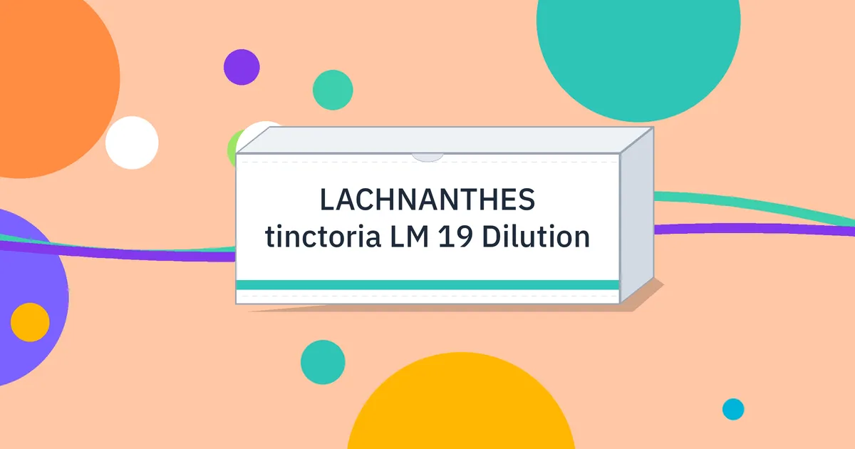 Symbolbild: Packung mit der Aufschrift LACHNANTHES tinctoria LM 19 Dilution (PZN 13520445) – Verfügbarkeit und Bezug in Apotheken in Frankfurt am Main