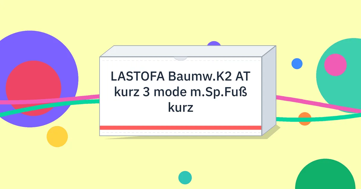 Symbolbild: Packung mit der Aufschrift LASTOFA Baumw.K2 AT kurz 3 mode m.Sp.Fuß kurz (PZN 01951861) – Verfügbarkeit und Bezug in Apotheken in Frankfurt am Main