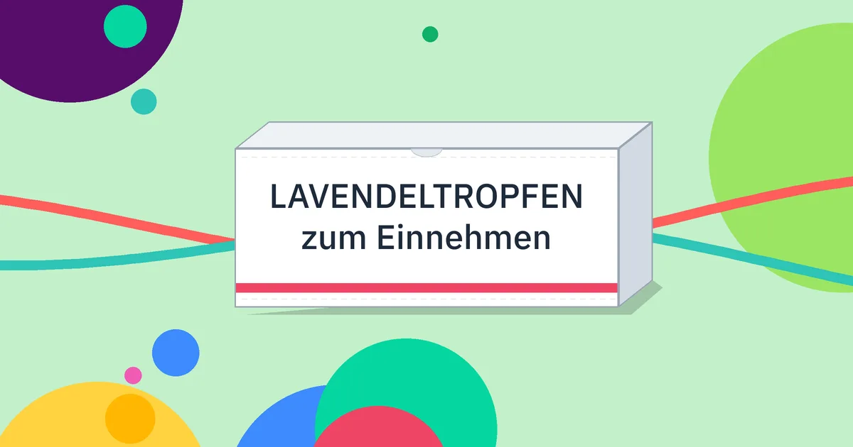 Symbolbild: Packung mit der Aufschrift LAVENDELTROPFEN zum Einnehmen (PZN 11365733) – Verfügbarkeit und Bezug in Apotheken in Frankfurt am Main