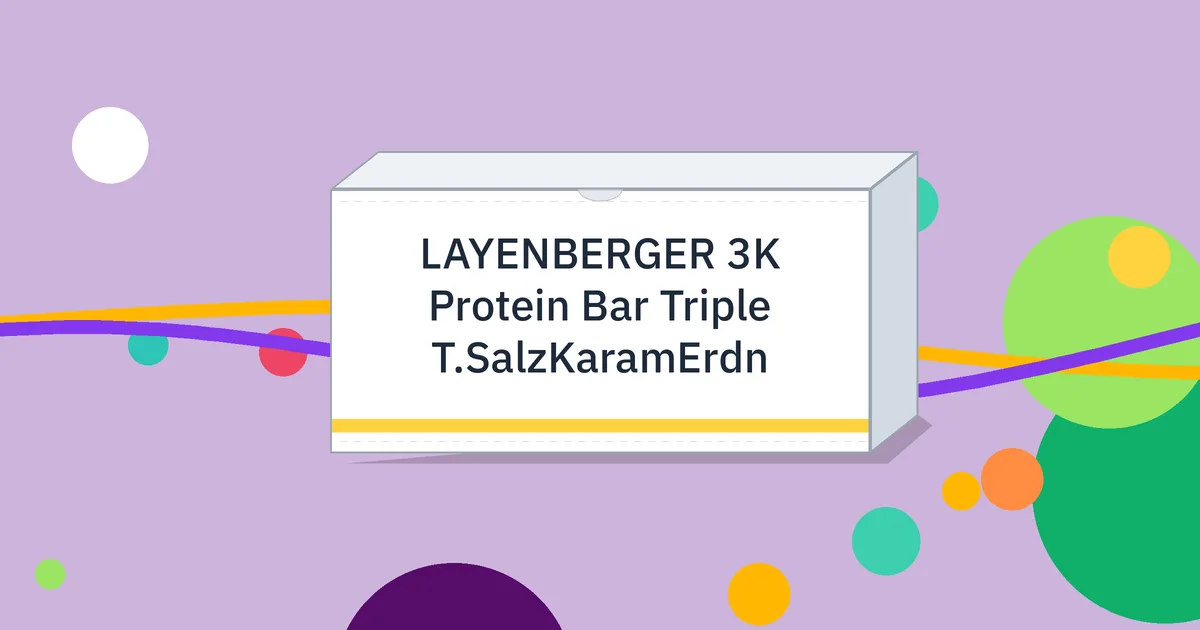 Symbolbild: Packung mit der Aufschrift LAYENBERGER 3K Protein Bar Triple T.SalzKaramErdn (PZN 17931412) – Verfügbarkeit und Bezug in Apotheken in Frankfurt am Main