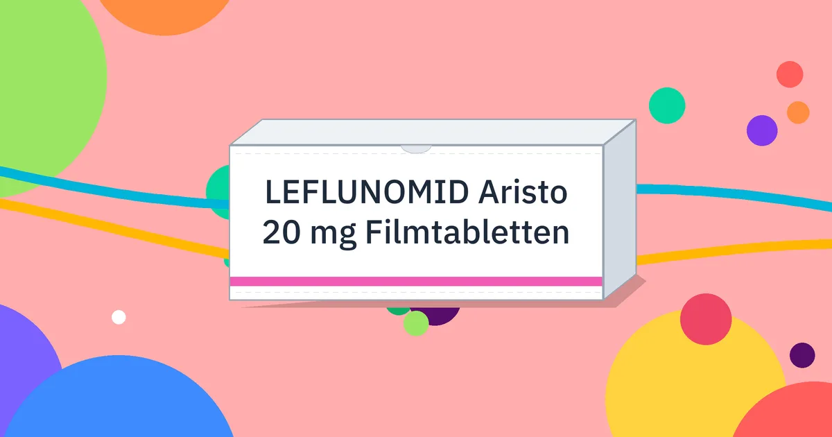 Symbolbild: Packung mit der Aufschrift LEFLUNOMID Aristo 20 mg Filmtabletten (PZN 13744334) – Verfügbarkeit und Bezug in Apotheken in Frankfurt am Main