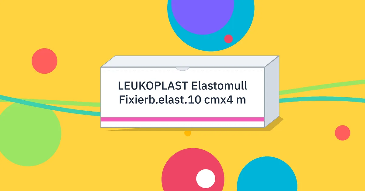 Symbolbild: Packung mit der Aufschrift LEUKOPLAST Elastomull Fixierb.elast.10 cmx4 m (PZN 14220113) – Verfügbarkeit und Bezug in Apotheken in Frankfurt am Main